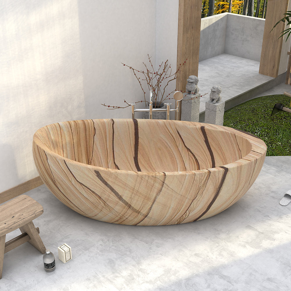 Sandstone Handcrafted Freestanding Bathtub – naturallyofearth